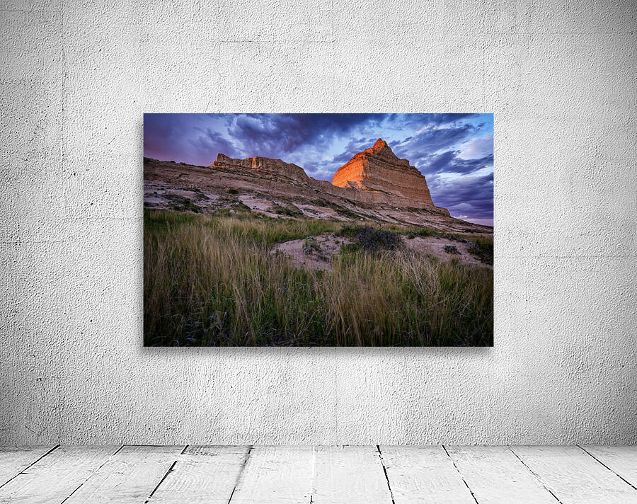 Scotts Bluff at Sunset by Rick Berk Wall Art