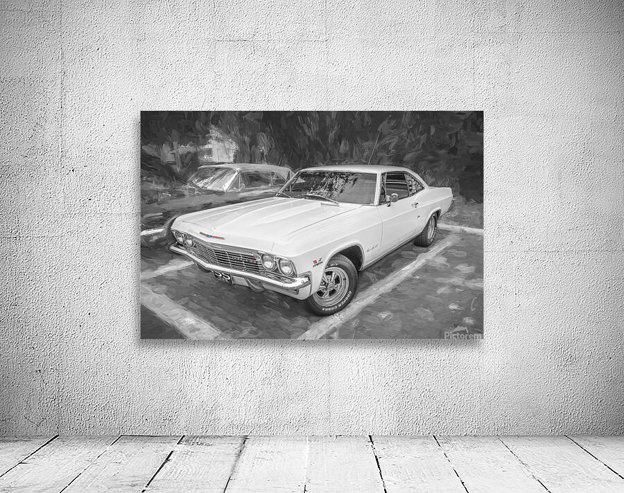 1965 White Chevrolet Impala SS 396 X 2 by Rich Franco Wall Art
