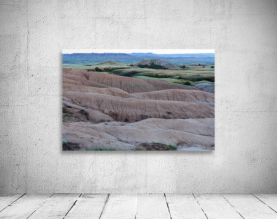 Contrasting Textures - Cracked Badlands and Colorful Grasslands by Bo ...