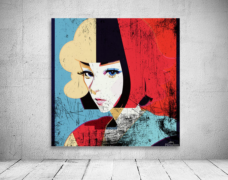 Lady in Blue and Red by Ideation Gallery Wall Art