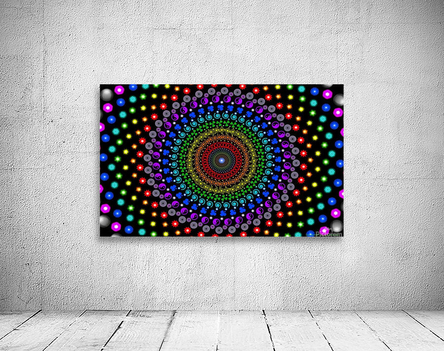 3D Psychedelic shape circle dots color by Hardya Wall Art