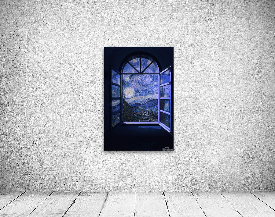 The starry night van gogh room window by Hardya Wall Art