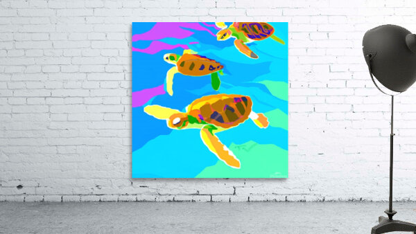 light turtles by T Check Wall Art