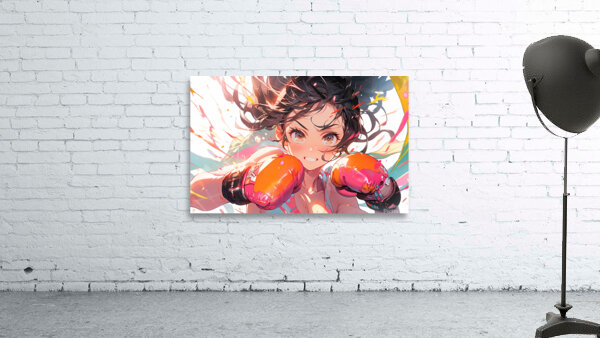 Vibrant Female Anime Boxer by Laddie Mawery Wall Art