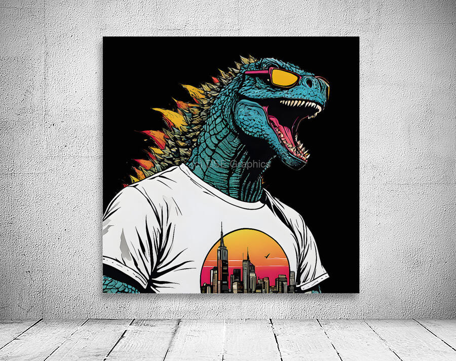 Godzilla with Shades by DSE Graphics Wall Art