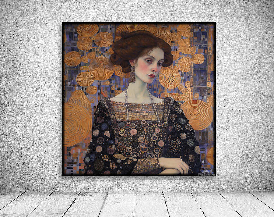 Lady Portrait Art Nouveau painting in style of Gustav Klimt rj 0183 ...
