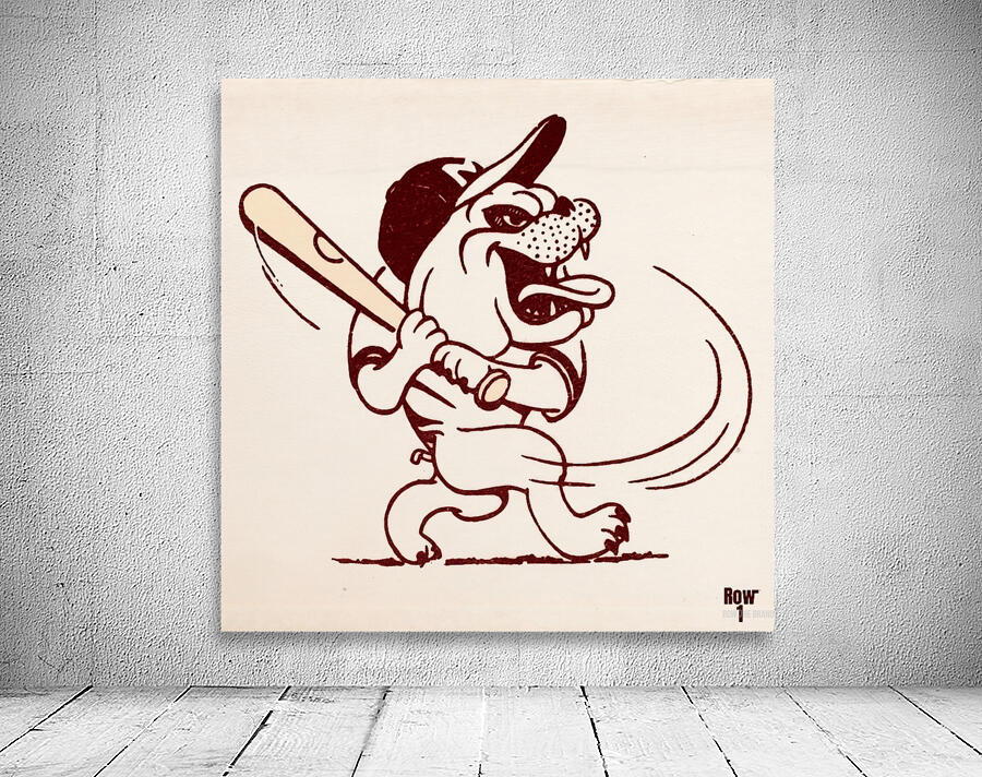 Throwback Mississippi State Baseball Art by Row One Brand Wall Art