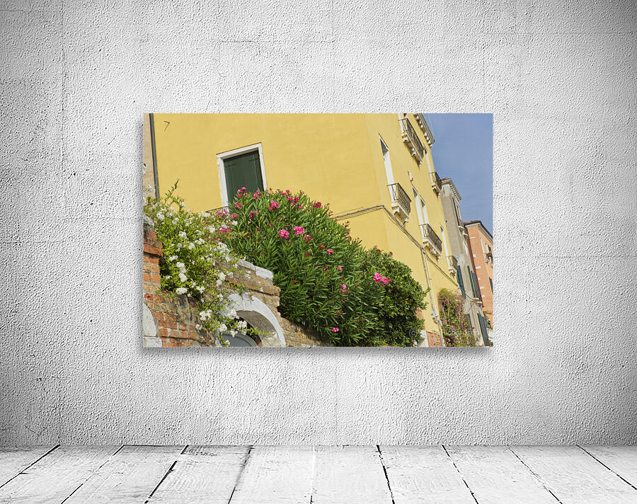 Bright Yellow Building in Venice Italy by Iris H Richardson Wall Art