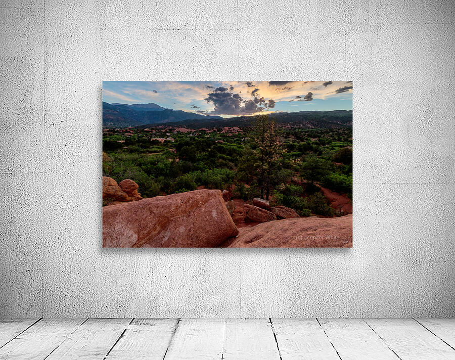 Rock Edge Pikes Peak Sunset by Jennifer White Wall Art