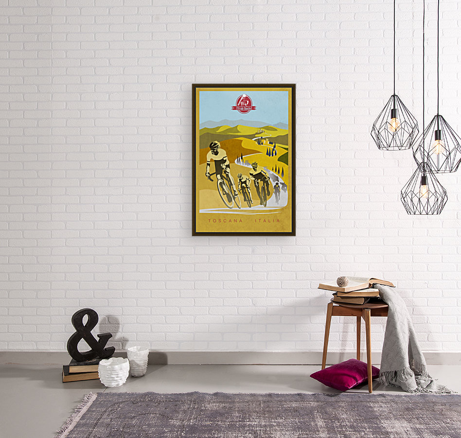 retro Strade Bianche cycling poster par Sassan Filsoof