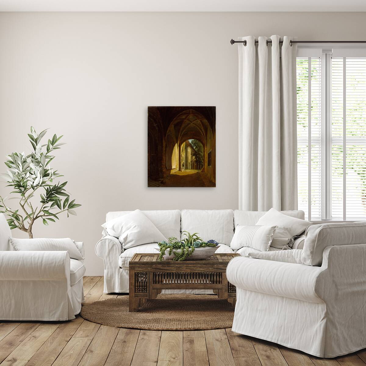 A Vaulted Hall in the Scharfenberg Castle near Dresden [1829] by Thomas ...