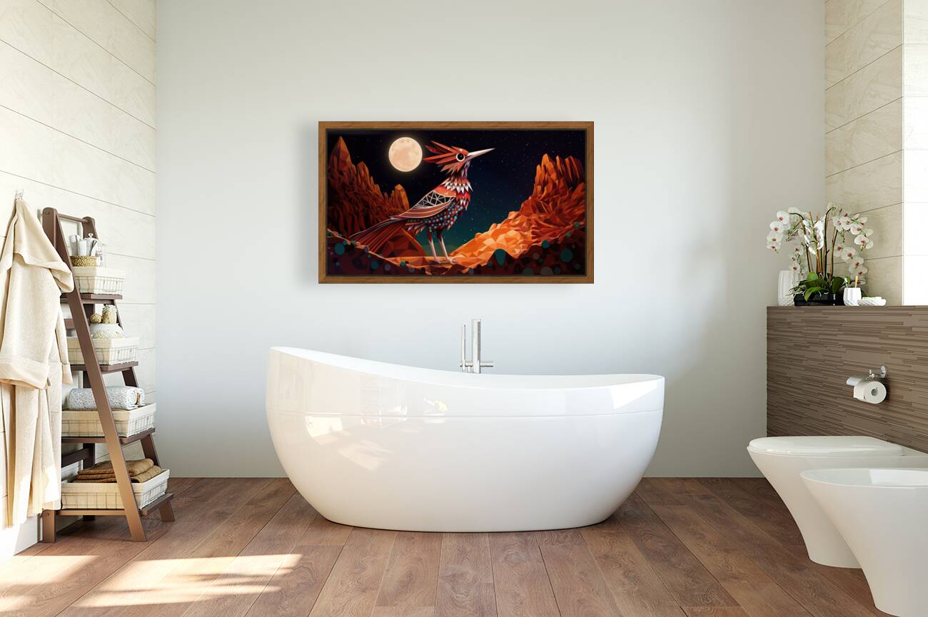 Roadrunner in the Red Rocks Desert by Dan Canopy Wall Art