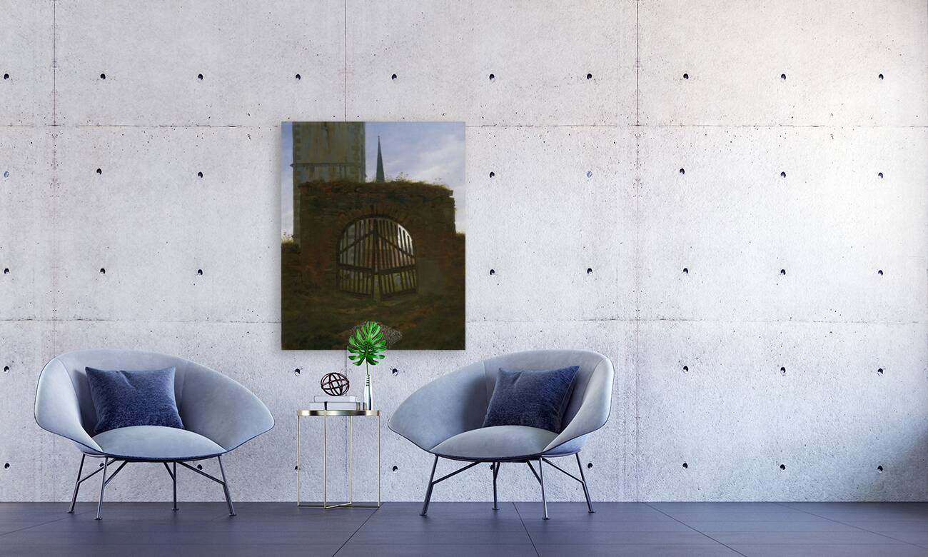 Caspar David Friedrich - The Cemetery Gate Churchyard by Wirla Wall Art