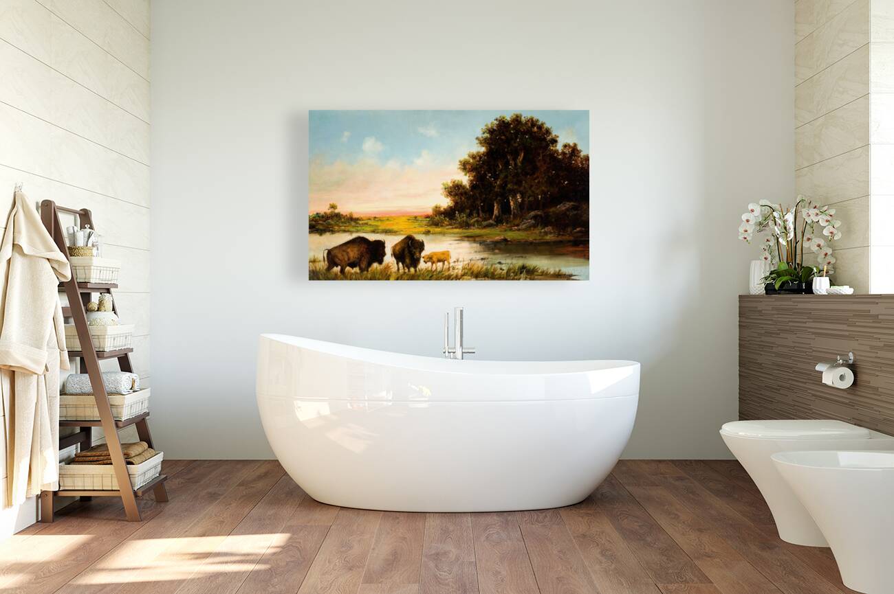 Buffalo by the River [1909] by Henry Herman Cross [1837–1918] by ...