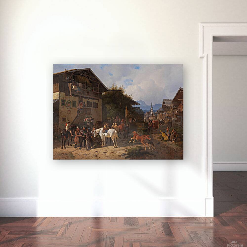 Pferdemarkt in Partenkirchen [1837] by August Franz Schelver [1805–1844 ...