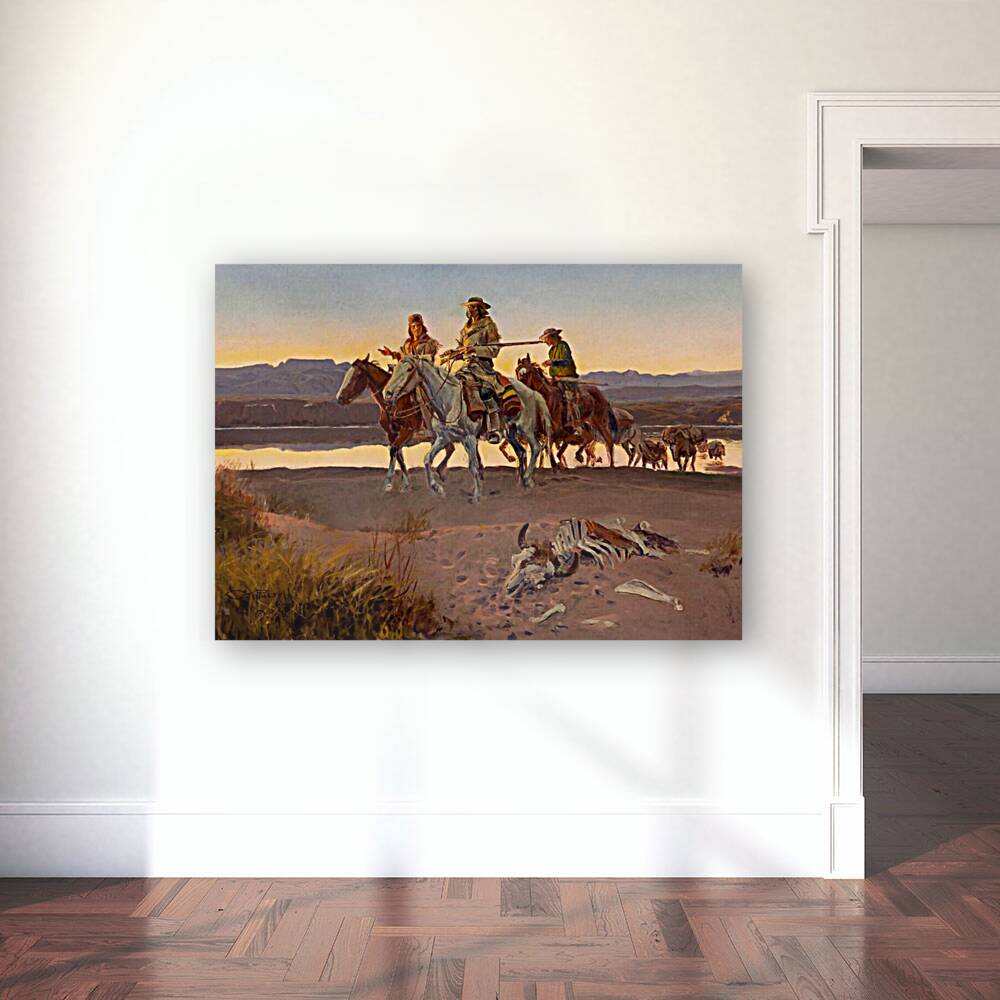 Carsons Men Western Art by Charles M Russell by Fabricci Wall Art