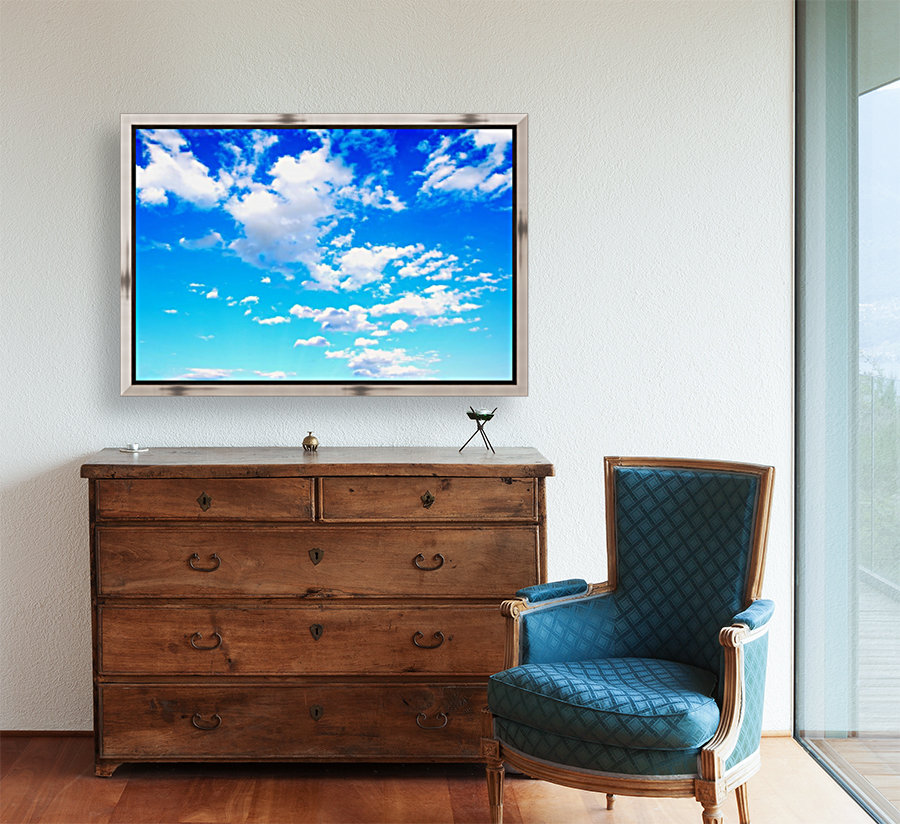 Bright Sky Blue with Clouds Colorful Scenic Background par Kikkia Jackson