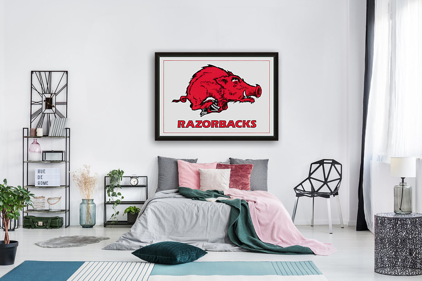 retro arkansas razorbacks wall art college poster by Row One Brand Wall Art