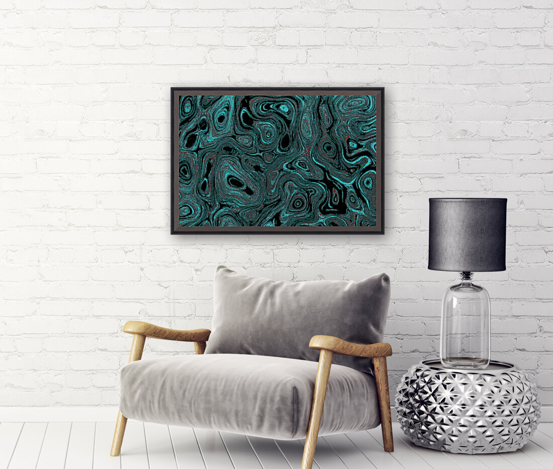 Blood Blue Gray Rose Fire Stone by Sherrie Larch Wall Art