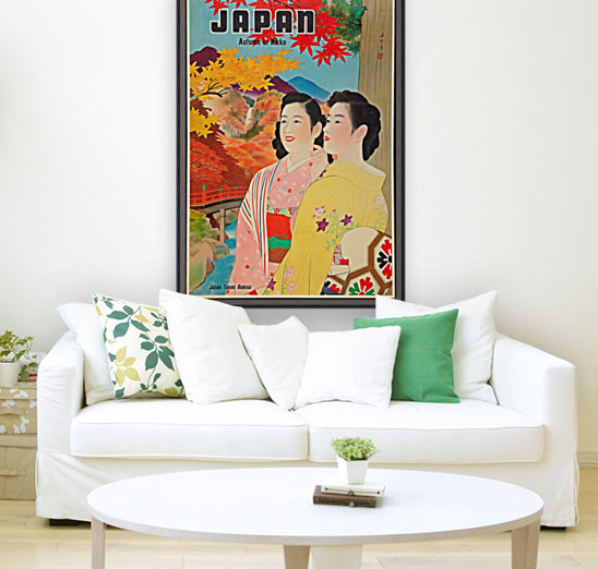 Japan Autumn in Nikko travel poster par VINTAGE POSTER