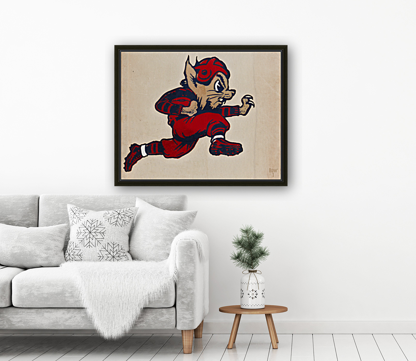 Throwback Arizona Wildcat Cartoon Football Art par Row One Brand