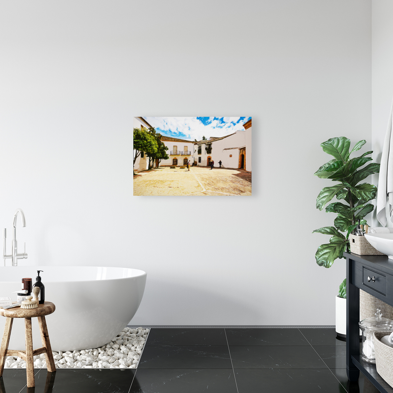 Watercolor - City of Ronda - C1804 2915 WAT by JordiCarrio Wall Art