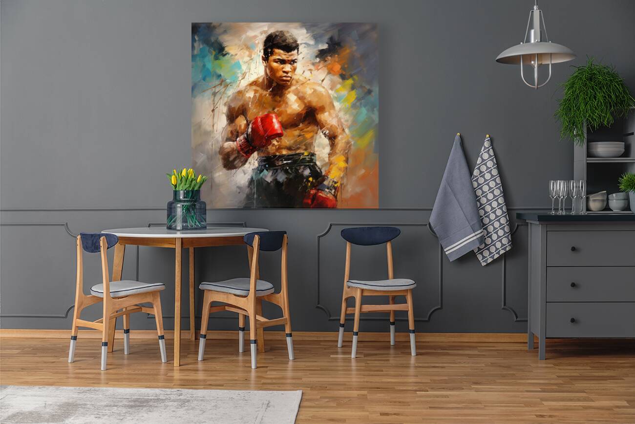 Muhammad Ali colored palette knife oil painting wall art by ...