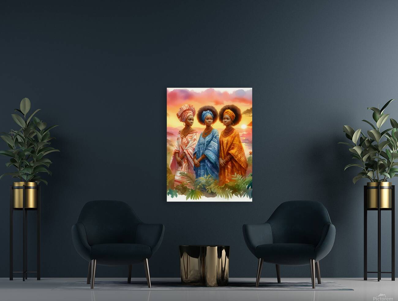 african maidens in array of ankara attire iii by aubenouvelle Wall Art