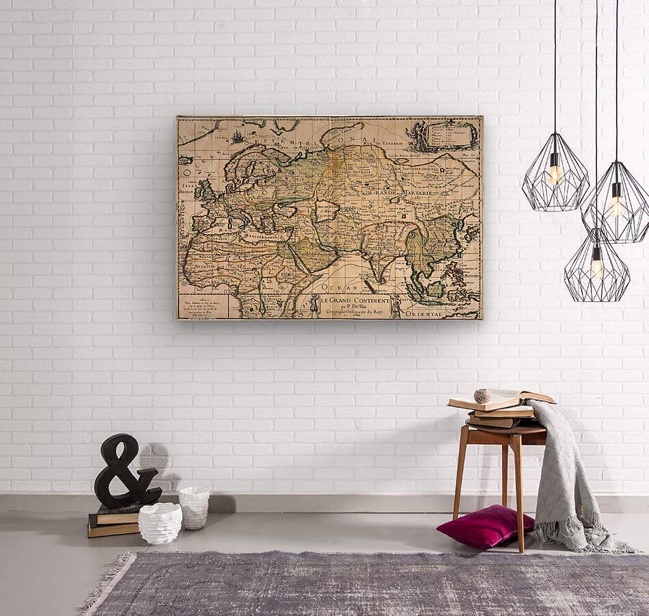 tartaria empire vintage world map by Danendart Wall Art